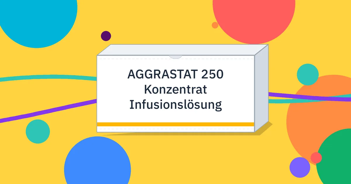 Symbolbild: Packung mit der Aufschrift AGGRASTAT 250 Konzentrat Infusionslösung (PZN 00044026) – Verfügbarkeit und Bezug in Apotheken in Frankfurt am Main
