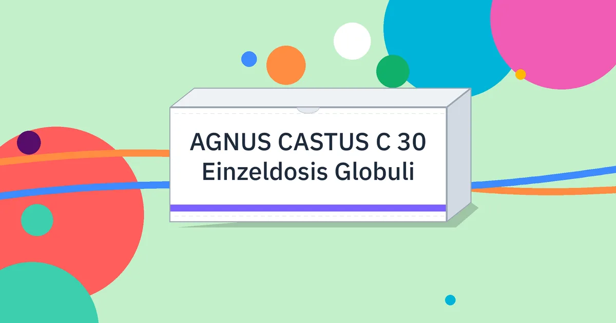 Symbolbild: Packung mit der Aufschrift AGNUS CASTUS C 30 Einzeldosis Globuli (PZN 02692864) – Verfügbarkeit und Bezug in Apotheken in Frankfurt am Main