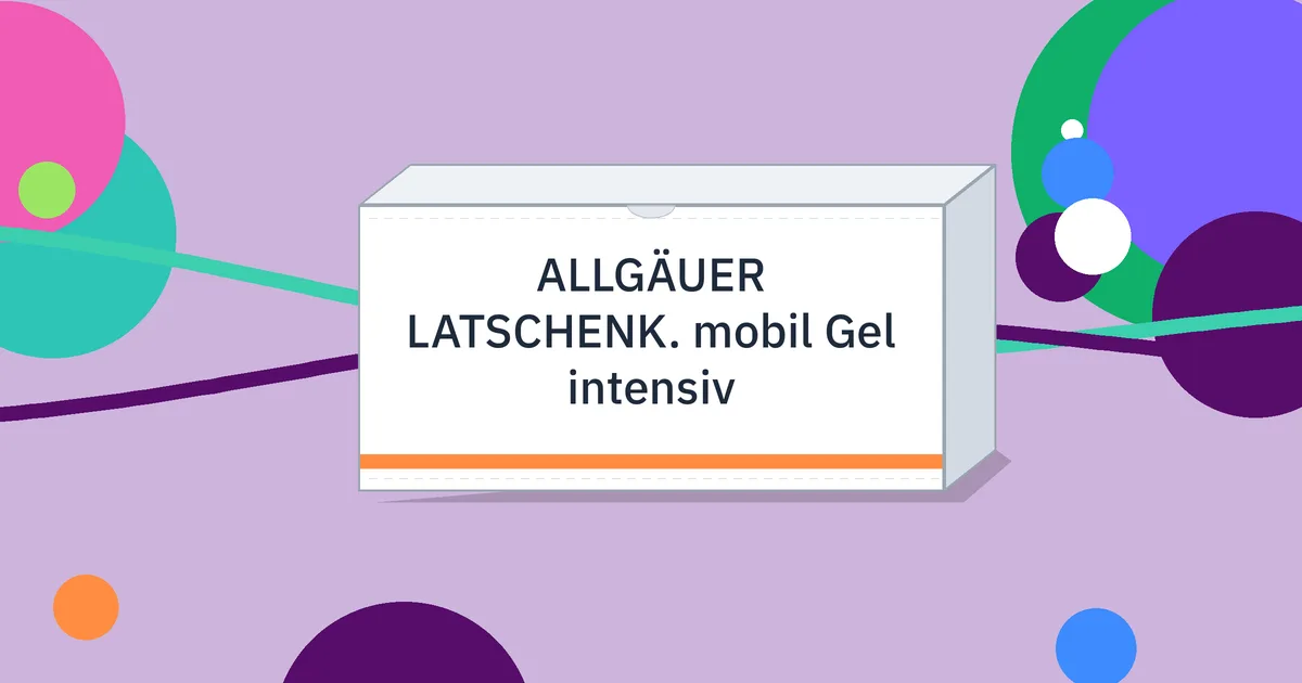 Symbolbild: Packung mit der Aufschrift ALLGÄUER LATSCHENK. mobil Gel intensiv (PZN 07387137) – Verfügbarkeit und Bezug in Apotheken in Frankfurt am Main