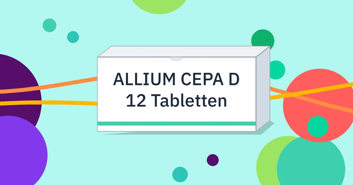 Symbolbild: Packung mit der Aufschrift ALLIUM CEPA D 12 Tabletten (PZN 04202462) – Verfügbarkeit und Bezug in Apotheken in Frankfurt am Main