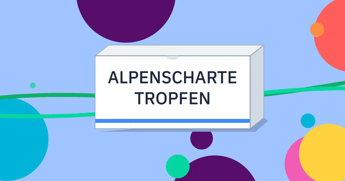 Symbolbild: Packung mit der Aufschrift ALPENSCHARTE TROPFEN (PZN 15228890) – Verfügbarkeit und Bezug in Apotheken in Frankfurt am Main