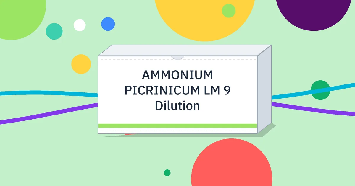 Symbolbild: Packung mit der Aufschrift AMMONIUM PICRINICUM LM 9 Dilution (PZN 13322716) – Verfügbarkeit und Bezug in Apotheken in Frankfurt am Main