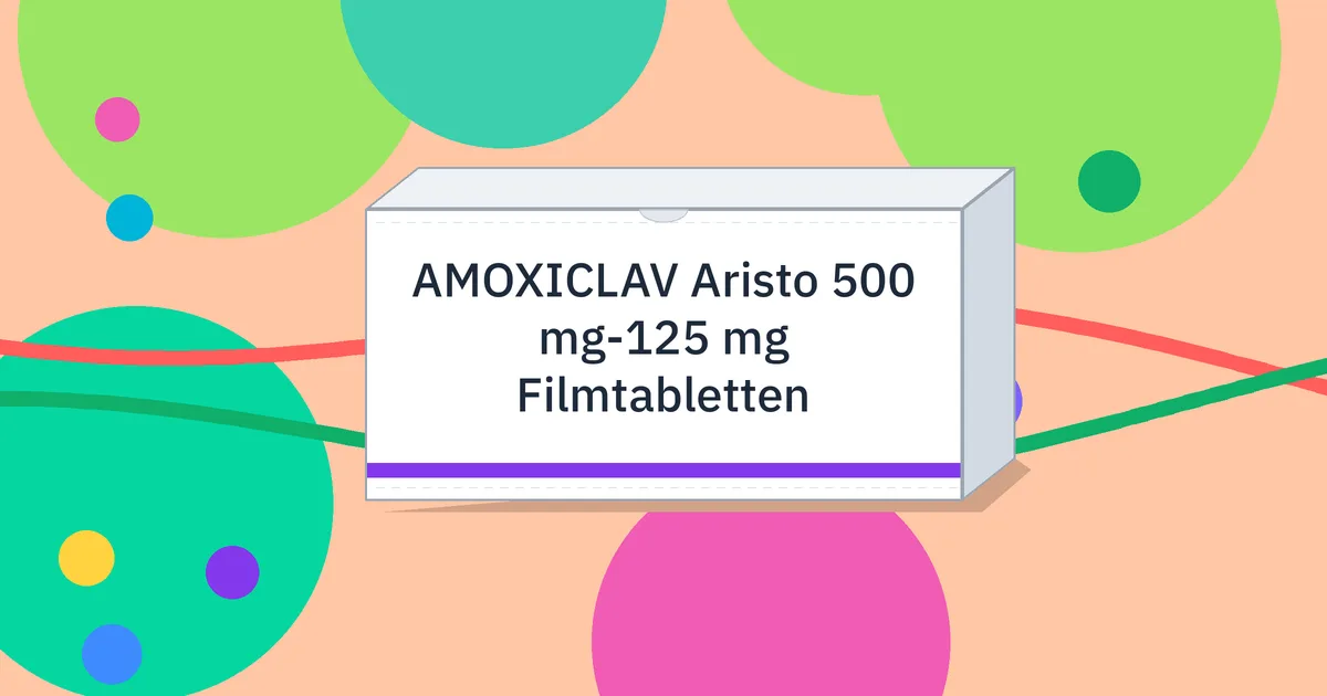 Symbolbild: Packung mit der Aufschrift AMOXICLAV Aristo 500 mg-125 mg Filmtabletten (PZN 11510589) – Verfügbarkeit und Bezug in Apotheken in Frankfurt am Main