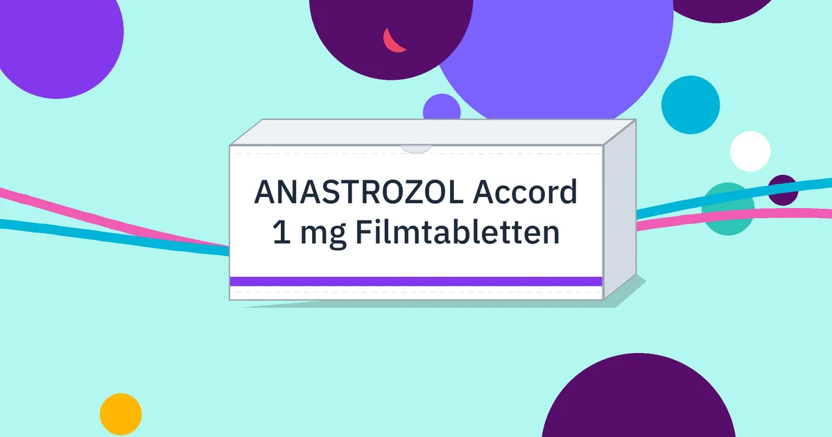 Symbolbild: Packung mit der Aufschrift ANASTROZOL Accord 1 mg Filmtabletten (PZN 11156952) – Verfügbarkeit und Bezug in Apotheken in Frankfurt am Main