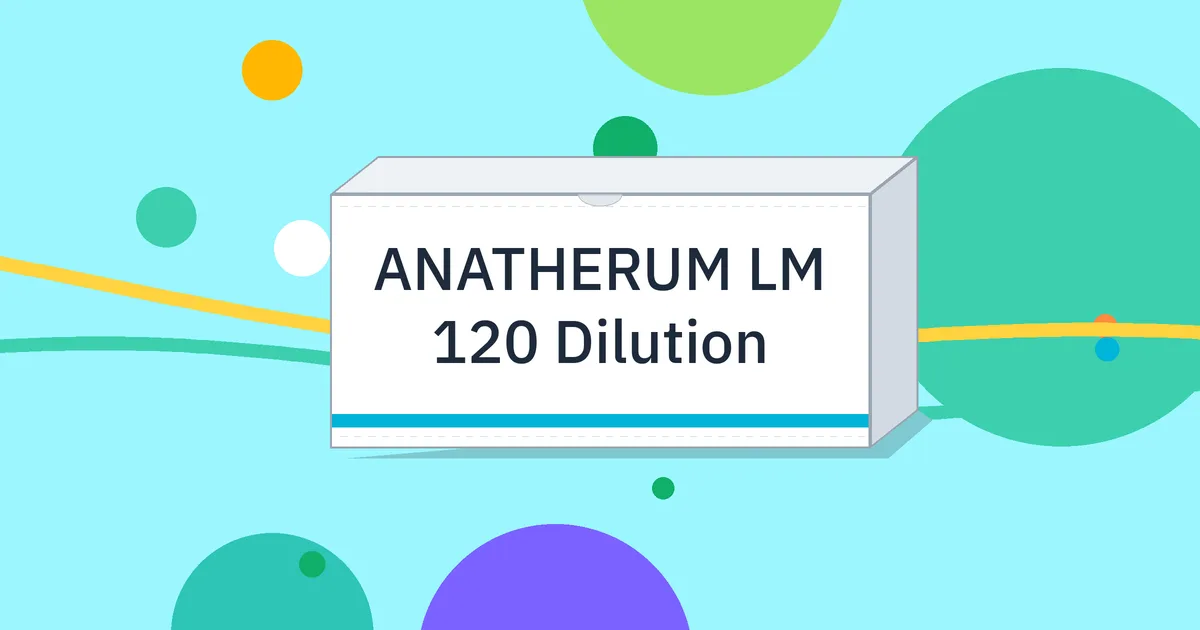 Symbolbild: Packung mit der Aufschrift ANATHERUM LM 120 Dilution (PZN 13329109) – Verfügbarkeit und Bezug in Apotheken in Frankfurt am Main