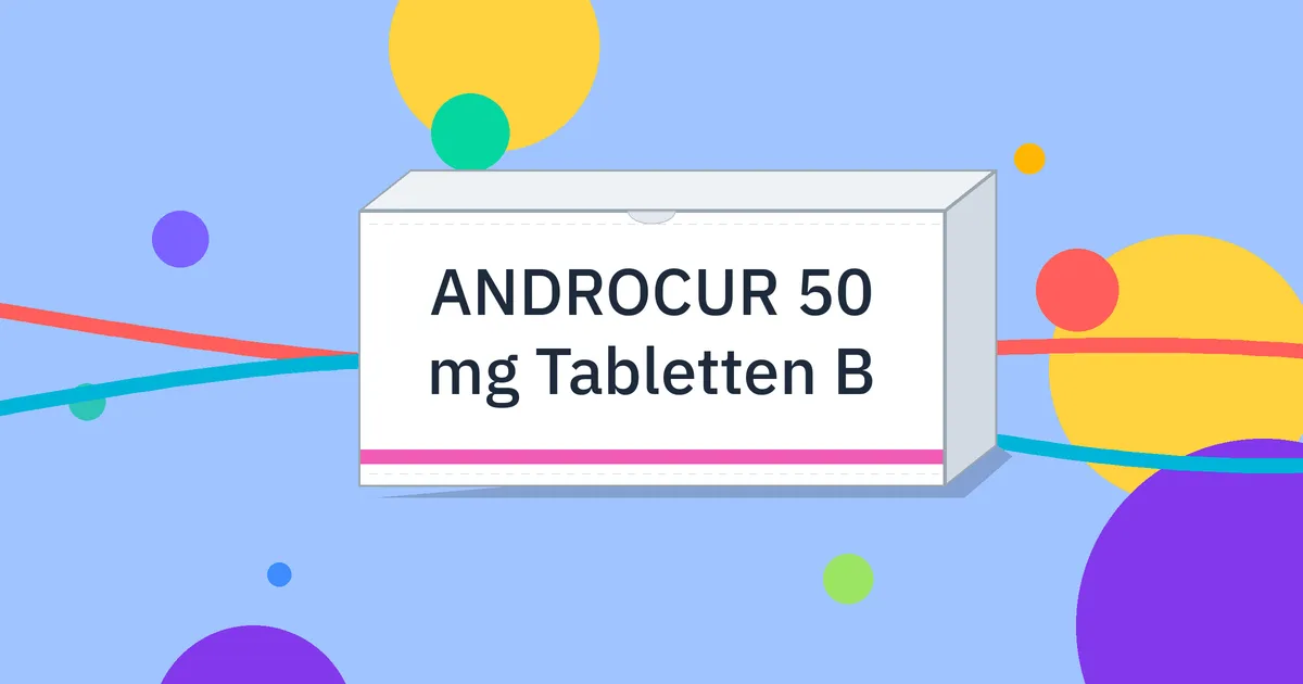 Symbolbild: Packung mit der Aufschrift ANDROCUR 50 mg Tabletten B (PZN 03293416) – Verfügbarkeit und Bezug in Apotheken in Frankfurt am Main