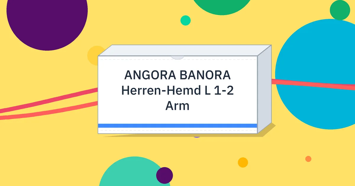 Symbolbild: Packung mit der Aufschrift ANGORA BANORA Herren-Hemd L 1-2 Arm (PZN 04795060) – Verfügbarkeit und Bezug in Apotheken in Frankfurt am Main