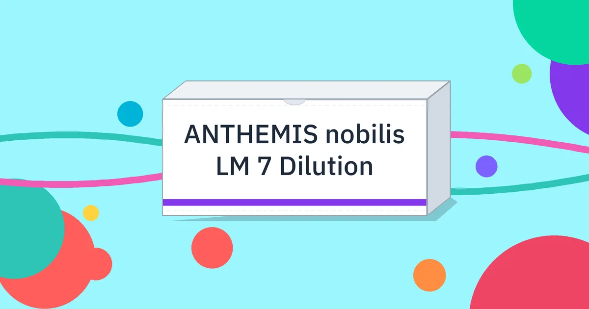 Symbolbild: Packung mit der Aufschrift ANTHEMIS nobilis LM 7 Dilution (PZN 12763298) – Verfügbarkeit und Bezug in Apotheken in Frankfurt am Main