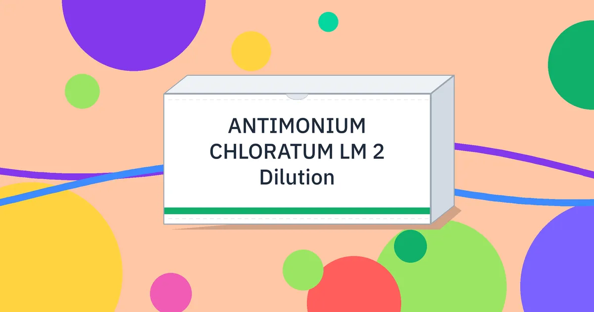 Symbolbild: Packung mit der Aufschrift ANTIMONIUM CHLORATUM LM 2 Dilution (PZN 13372499) – Verfügbarkeit und Bezug in Apotheken in Frankfurt am Main