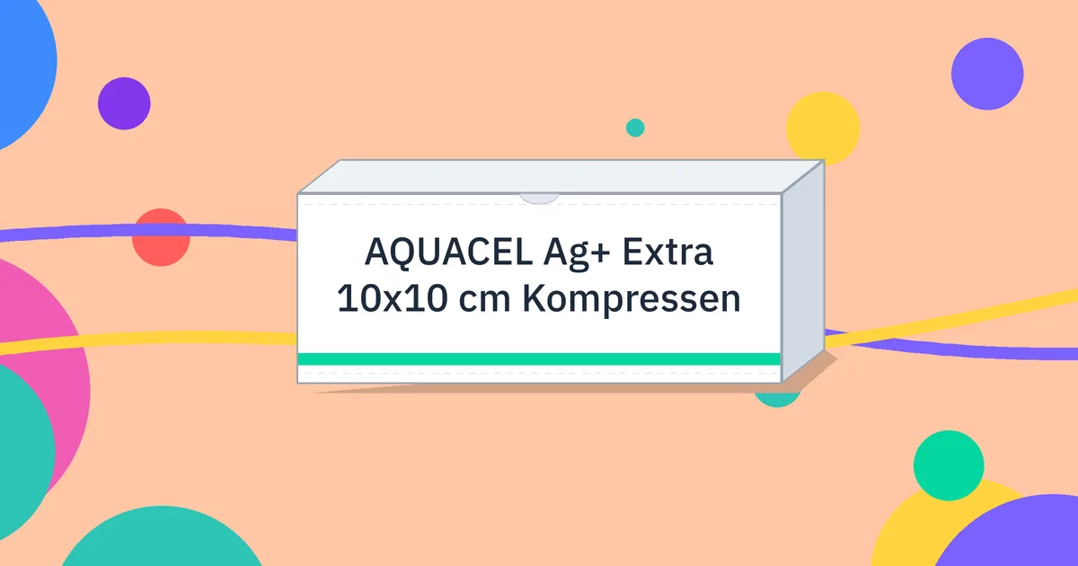 Symbolbild: Packung mit der Aufschrift AQUACEL Ag+ Extra 10x10 cm Kompressen (PZN 11376027) – Verfügbarkeit und Bezug in Apotheken in Frankfurt am Main