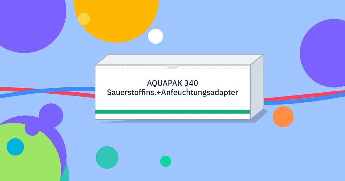 Symbolbild: Packung mit der Aufschrift AQUAPAK 340 Sauerstoffins.+Anfeuchtungsadapter (PZN 05991834) – Verfügbarkeit und Bezug in Apotheken in Frankfurt am Main