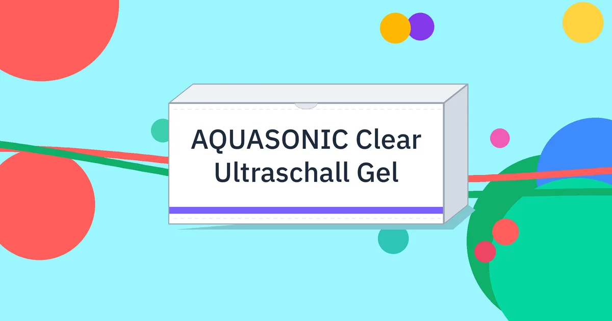 Symbolbild: Packung mit der Aufschrift AQUASONIC Clear Ultraschall Gel (PZN 10831191) – Verfügbarkeit und Bezug in Apotheken in Frankfurt am Main
