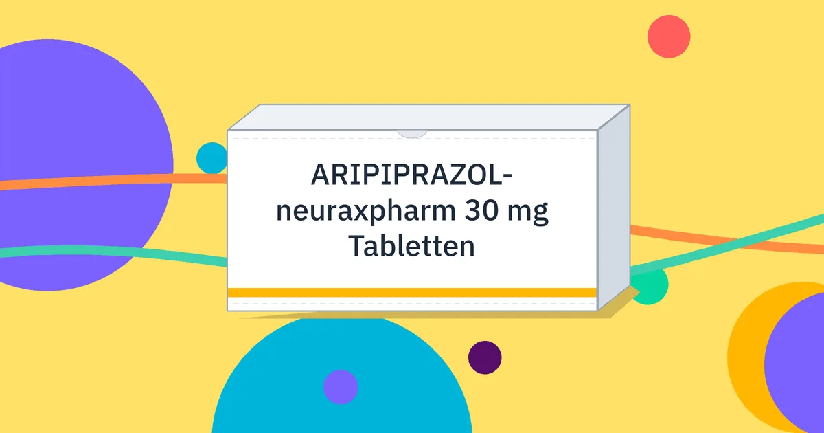 Symbolbild: Packung mit der Aufschrift ARIPIPRAZOL-neuraxpharm 30 mg Tabletten (PZN 10736334) – Verfügbarkeit und Bezug in Apotheken in Frankfurt am Main