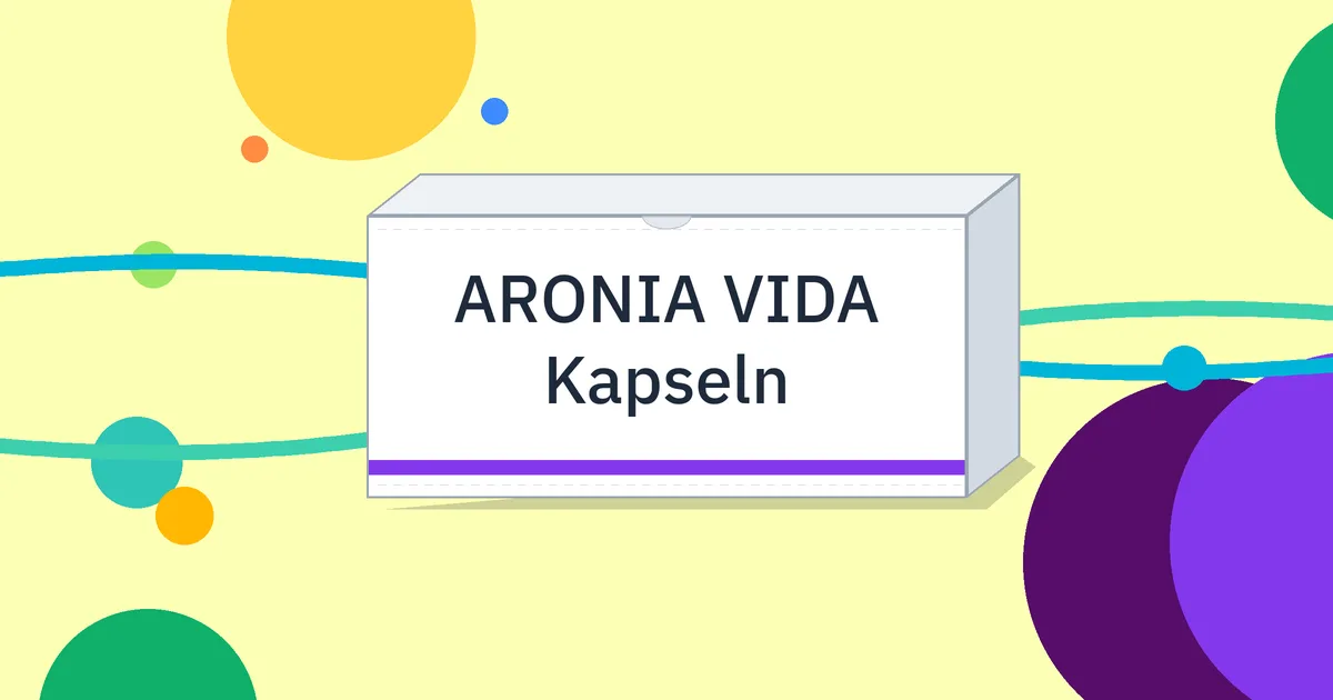 Symbolbild: Packung mit der Aufschrift ARONIA VIDA Kapseln (PZN 11098640) – Verfügbarkeit und Bezug in Apotheken in Frankfurt am Main
