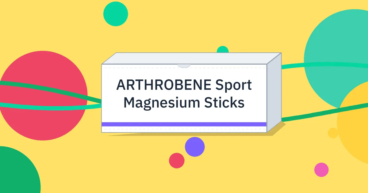 Symbolbild: Packung mit der Aufschrift ARTHROBENE Sport Magnesium Sticks (PZN 16816790) – Verfügbarkeit und Bezug in Apotheken in Frankfurt am Main