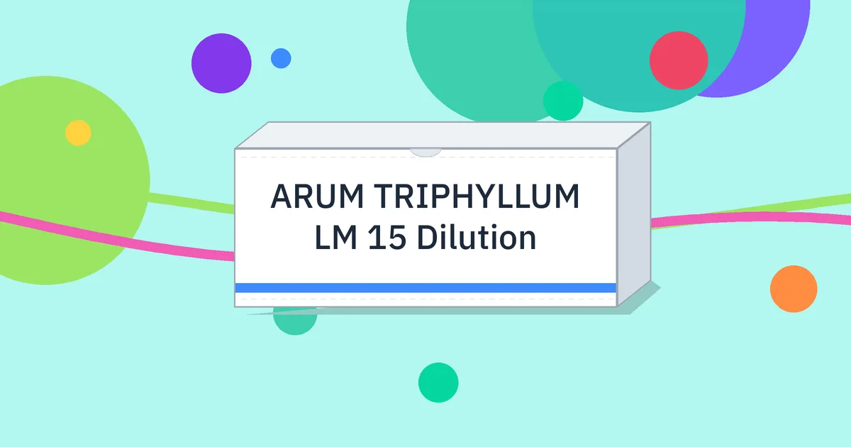 Symbolbild: Packung mit der Aufschrift ARUM TRIPHYLLUM LM 15 Dilution (PZN 12780701) – Verfügbarkeit und Bezug in Apotheken in Frankfurt am Main
