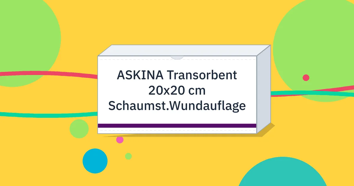 Symbolbild: Packung mit der Aufschrift ASKINA Transorbent 20x20 cm Schaumst.Wundauflage (PZN 07331214) – Verfügbarkeit und Bezug in Apotheken in Frankfurt am Main