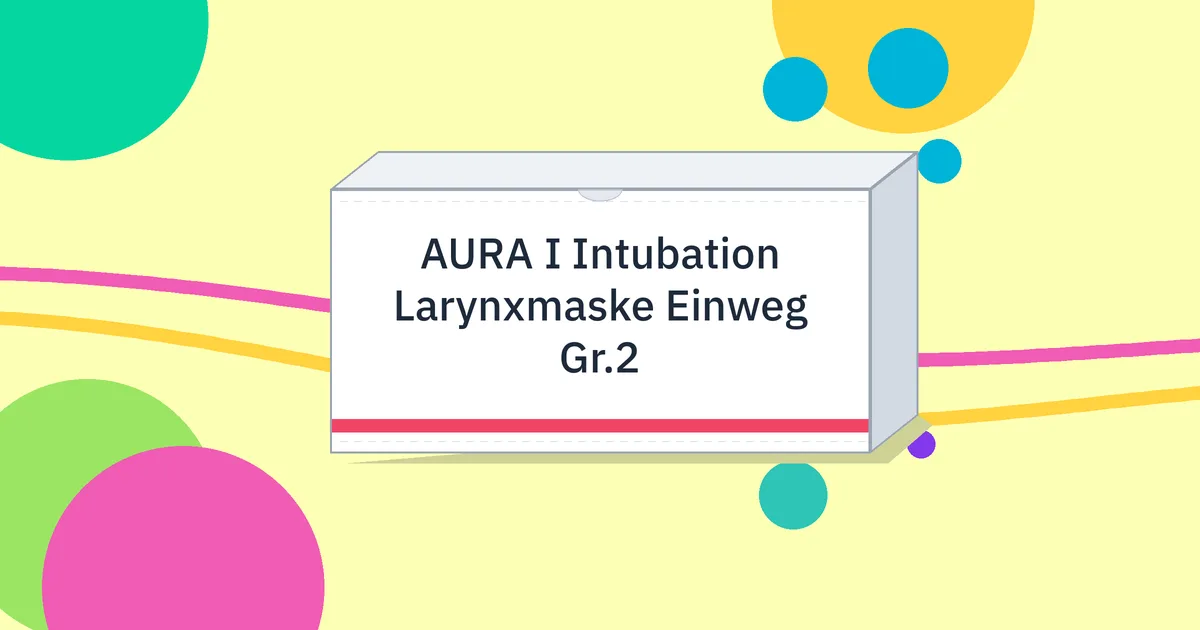 Symbolbild: Packung mit der Aufschrift AURA I Intubation Larynxmaske Einweg Gr.2 (PZN 09393308) – Verfügbarkeit und Bezug in Apotheken in Frankfurt am Main