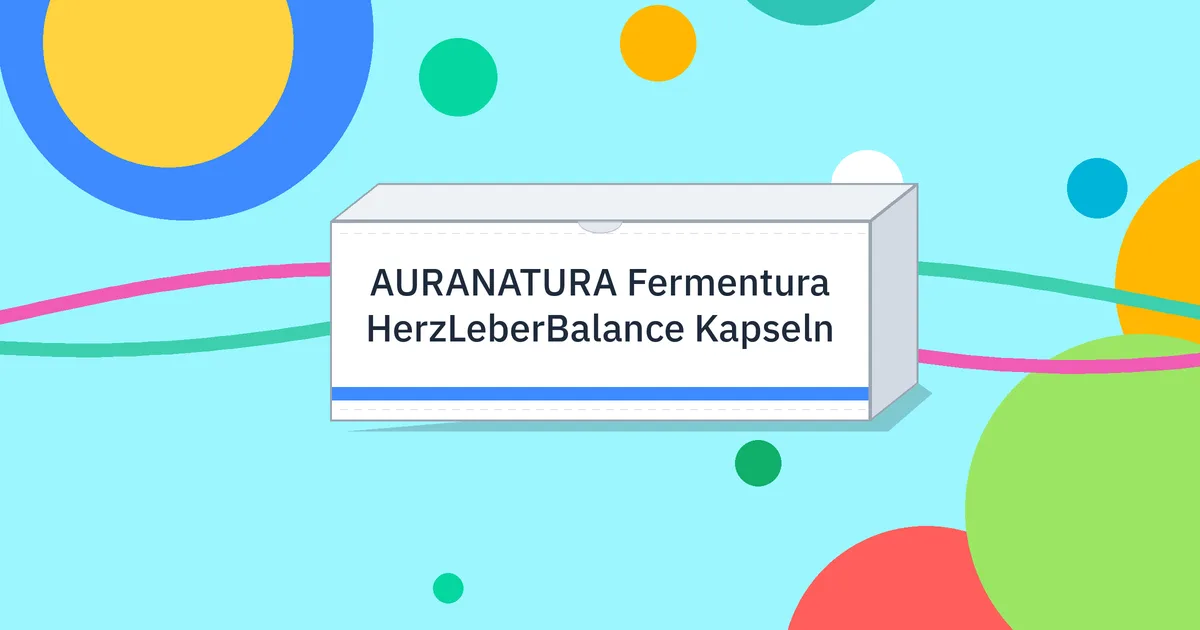 Symbolbild: Packung mit der Aufschrift AURANATURA Fermentura HerzLeberBalance Kapseln (PZN 19708658) – Verfügbarkeit und Bezug in Apotheken in Frankfurt am Main