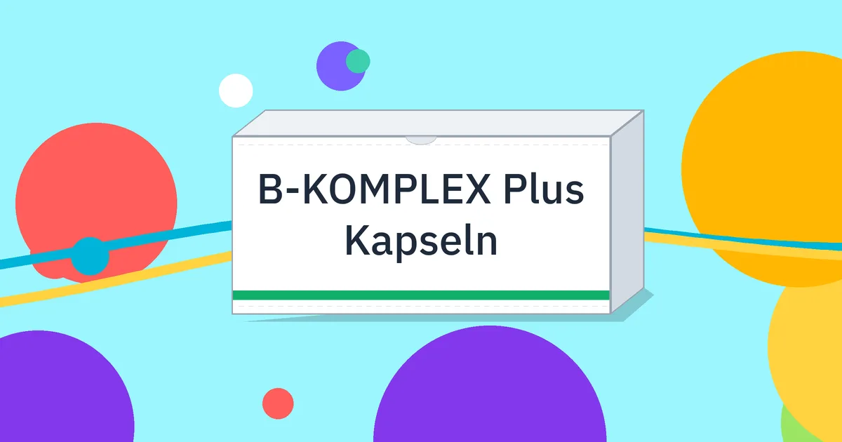 Symbolbild: Packung mit der Aufschrift B-KOMPLEX Plus Kapseln (PZN 15575870) – Verfügbarkeit und Bezug in Apotheken in Frankfurt am Main