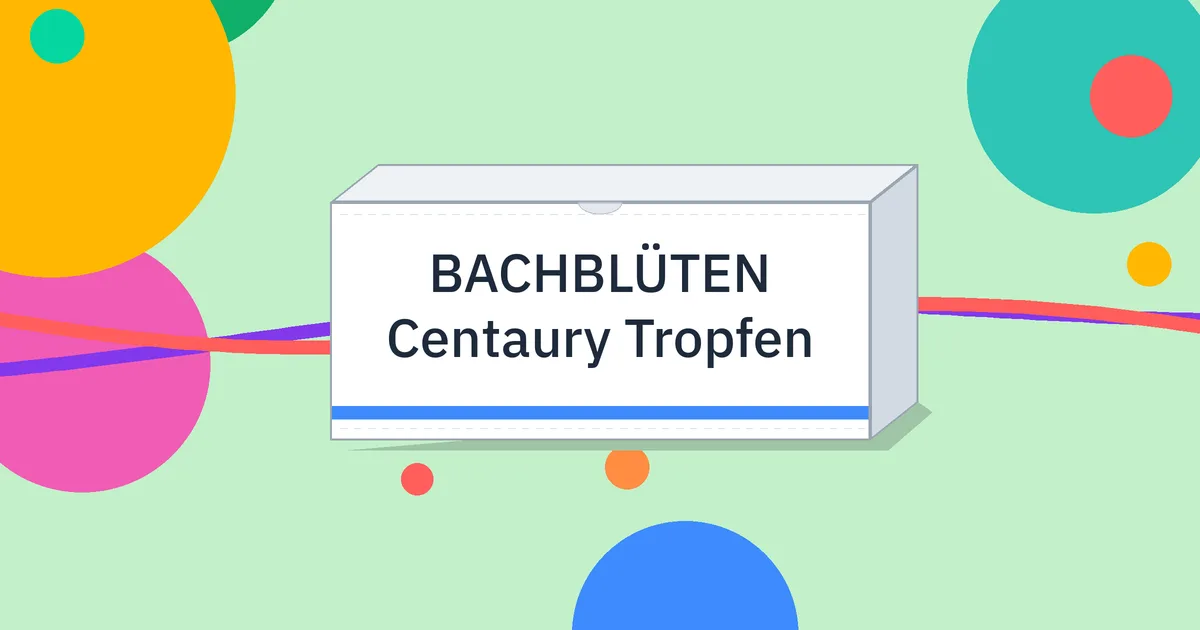 Symbolbild: Packung mit der Aufschrift BACHBLÜTEN Centaury Tropfen (PZN 00046640) – Verfügbarkeit und Bezug in Apotheken in Frankfurt am Main
