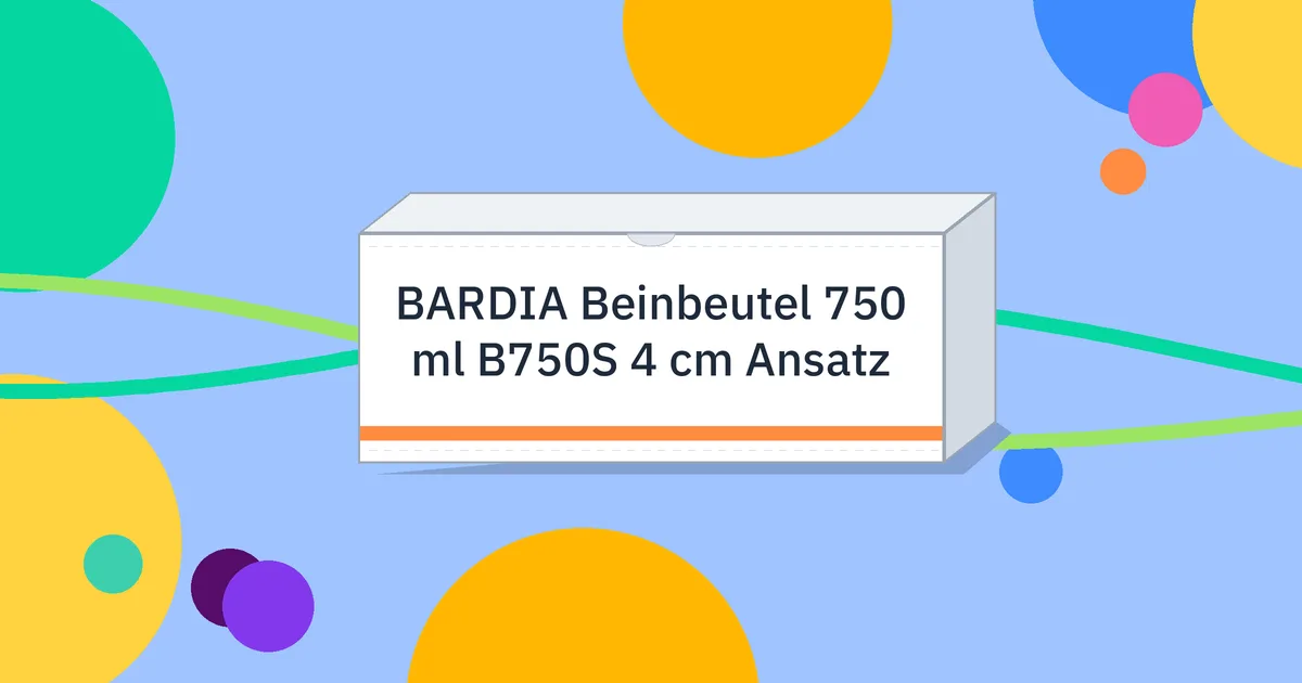 Symbolbild: Packung mit der Aufschrift BARDIA Beinbeutel 750 ml B750S 4 cm Ansatz (PZN 01853992) – Verfügbarkeit und Bezug in Apotheken in Frankfurt am Main