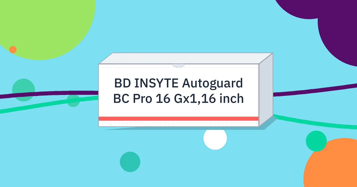 Symbolbild: Packung mit der Aufschrift BD INSYTE Autoguard BC Pro 16 Gx1,16 inch (PZN 17517859) – Verfügbarkeit und Bezug in Apotheken in Frankfurt am Main