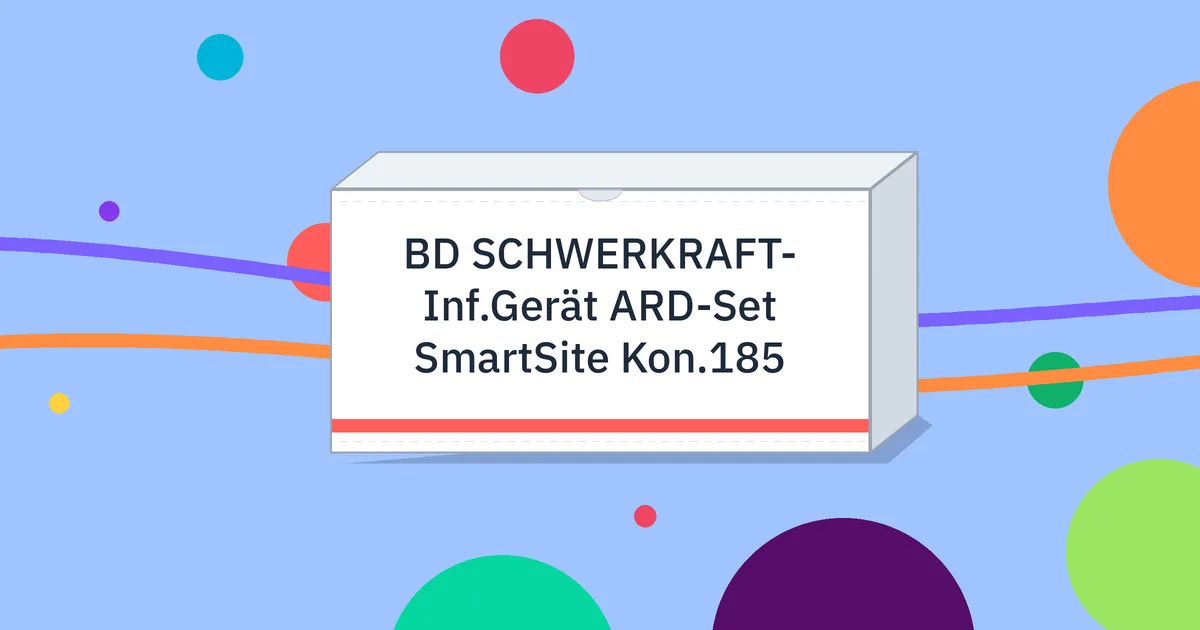 Symbolbild: Packung mit der Aufschrift BD SCHWERKRAFT-Inf.Gerät ARD-Set SmartSite Kon.185 (PZN 14375407) – Verfügbarkeit und Bezug in Apotheken in Frankfurt am Main