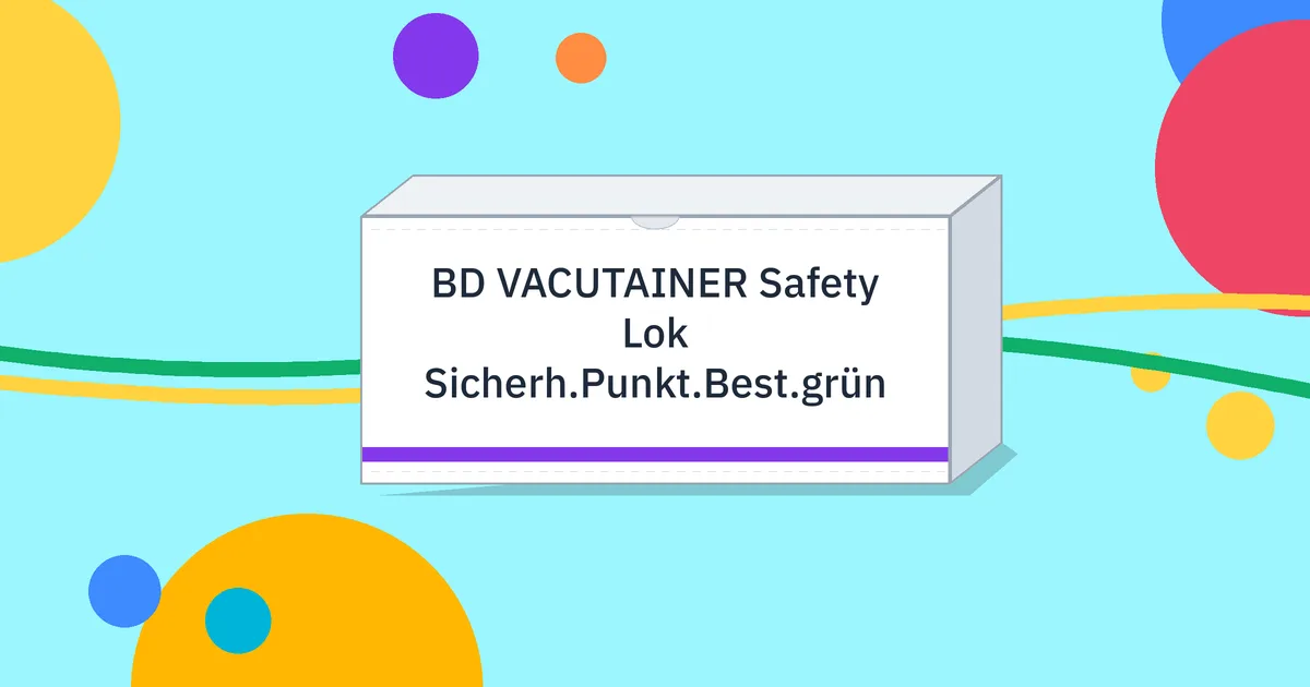 Symbolbild: Packung mit der Aufschrift BD VACUTAINER Safety Lok Sicherh.Punkt.Best.grün (PZN 01111380) – Verfügbarkeit und Bezug in Apotheken in Frankfurt am Main