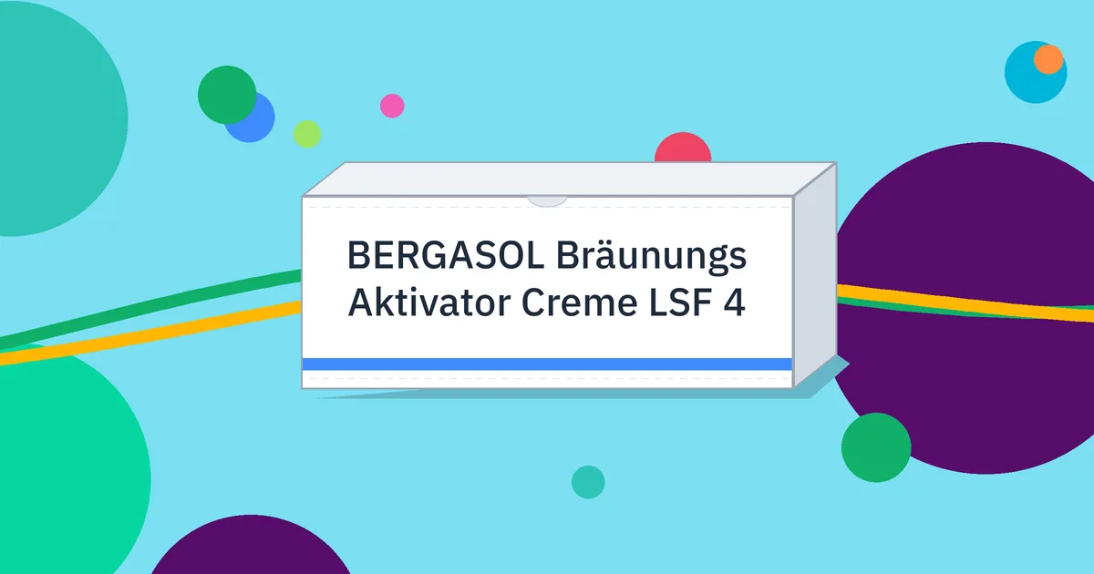 Symbolbild: Packung mit der Aufschrift BERGASOL Bräunungs Aktivator Creme LSF 4 (PZN 00573581) – Verfügbarkeit und Bezug in Apotheken in Frankfurt am Main
