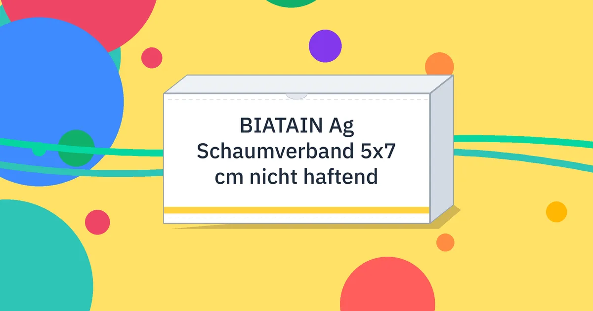 Symbolbild: Packung mit der Aufschrift BIATAIN Ag Schaumverband 5x7 cm nicht haftend (PZN 10781955) – Verfügbarkeit und Bezug in Apotheken in Frankfurt am Main