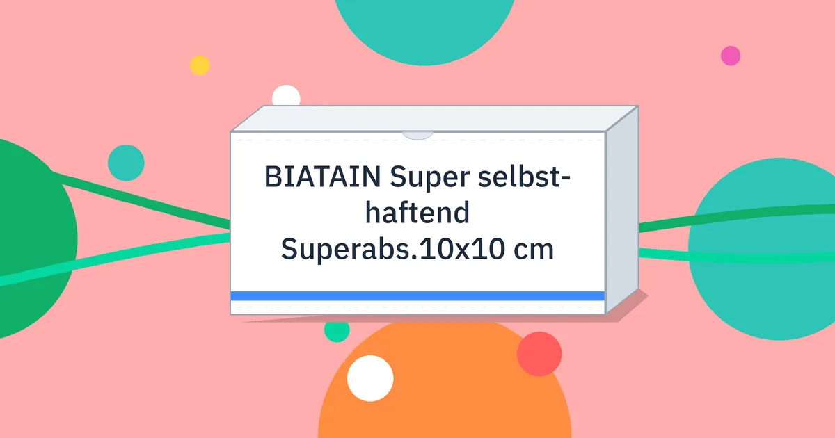Symbolbild: Packung mit der Aufschrift BIATAIN Super selbst-haftend Superabs.10x10 cm (PZN 12464383) – Verfügbarkeit und Bezug in Apotheken in Frankfurt am Main