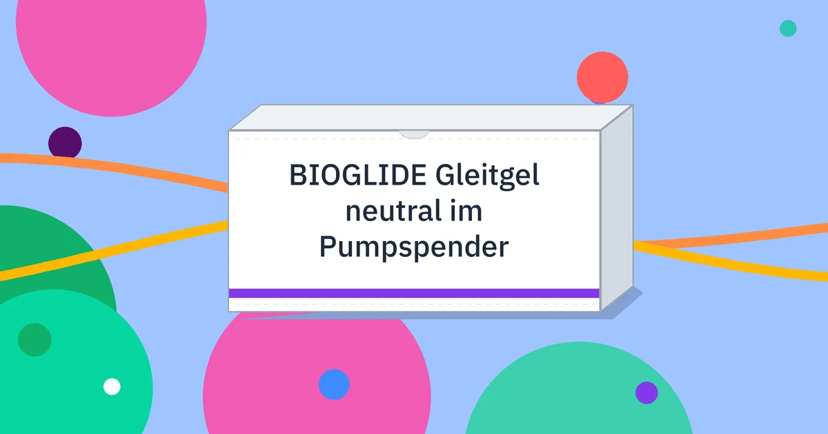Symbolbild: Packung mit der Aufschrift BIOGLIDE Gleitgel neutral im Pumpspender (PZN 14413390) – Verfügbarkeit und Bezug in Apotheken in Frankfurt am Main