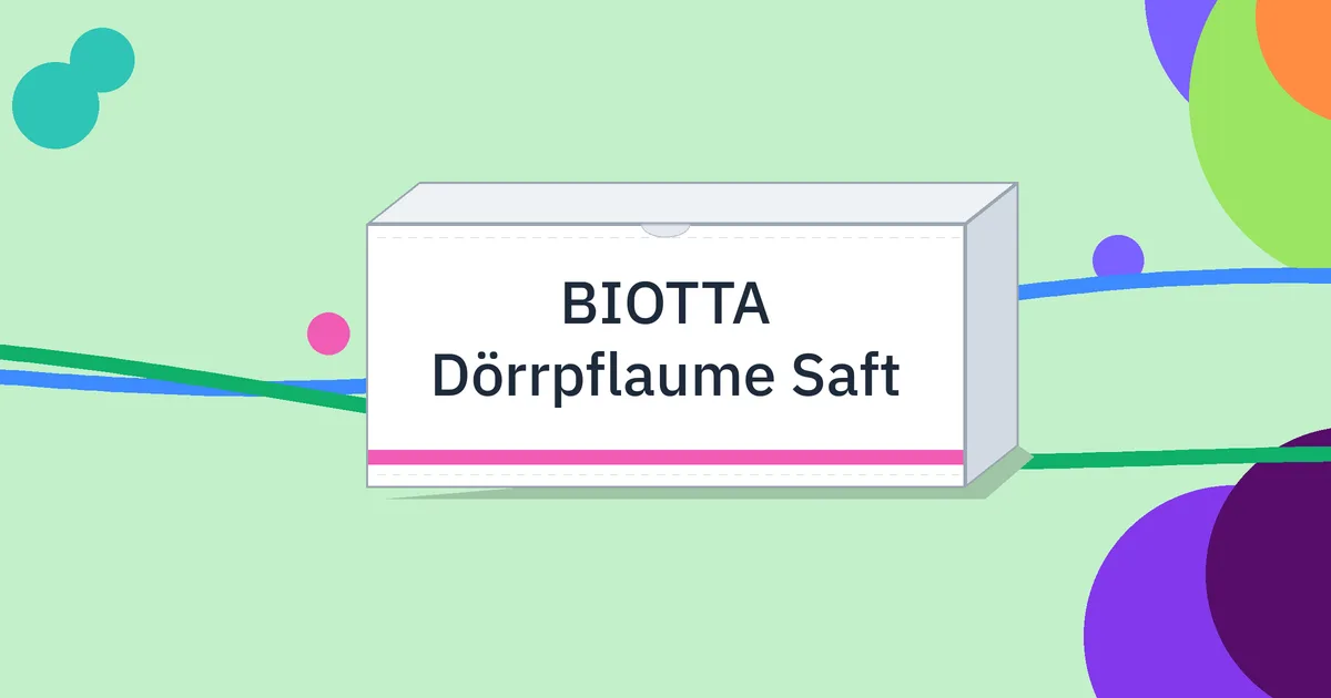 Symbolbild: Packung mit der Aufschrift BIOTTA Dörrpflaume Saft (PZN 12407770) – Verfügbarkeit und Bezug in Apotheken in Frankfurt am Main