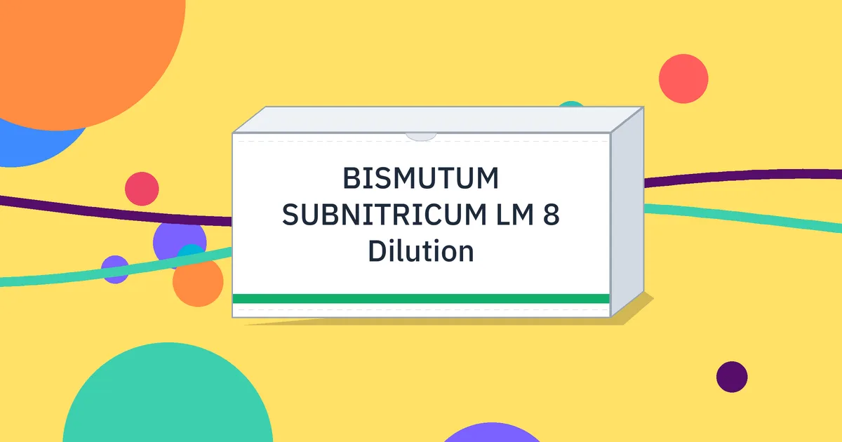 Symbolbild: Packung mit der Aufschrift BISMUTUM SUBNITRICUM LM 8 Dilution (PZN 13388566) – Verfügbarkeit und Bezug in Apotheken in Frankfurt am Main