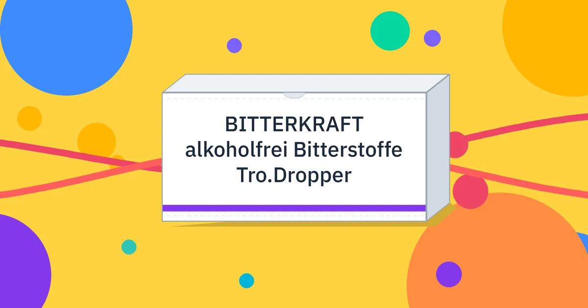 Symbolbild: Packung mit der Aufschrift BITTERKRAFT alkoholfrei Bitterstoffe Tro.Dropper (PZN 19101732) – Verfügbarkeit und Bezug in Apotheken in Frankfurt am Main