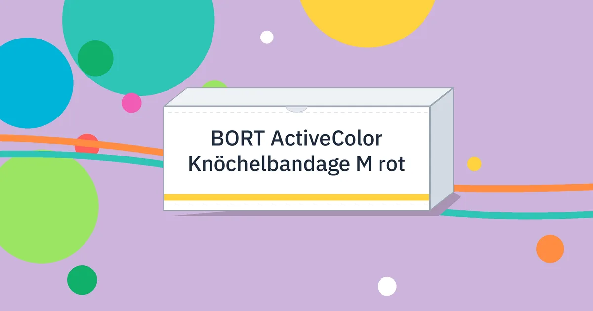 Symbolbild: Packung mit der Aufschrift BORT ActiveColor Knöchelbandage M rot (PZN 06914830) – Verfügbarkeit und Bezug in Apotheken in Frankfurt am Main