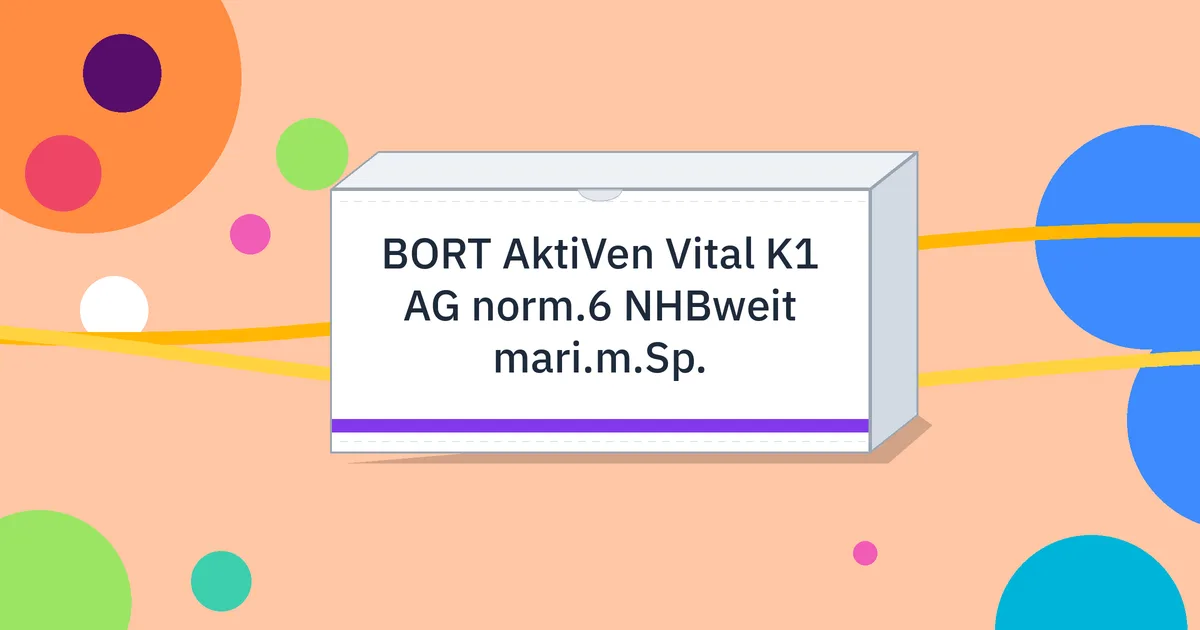Symbolbild: Packung mit der Aufschrift BORT AktiVen Vital K1 AG norm.6 NHBweit mari.m.Sp. (PZN 13732644) – Verfügbarkeit und Bezug in Apotheken in Frankfurt am Main