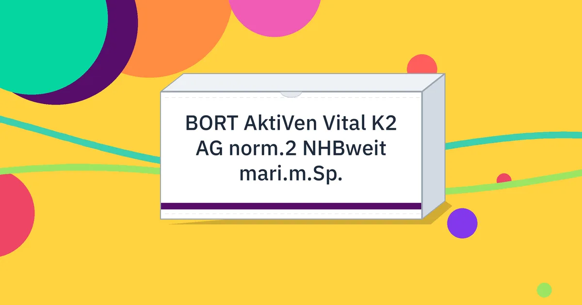Symbolbild: Packung mit der Aufschrift BORT AktiVen Vital K2 AG norm.2 NHBweit mari.m.Sp. (PZN 13733282) – Verfügbarkeit und Bezug in Apotheken in Frankfurt am Main