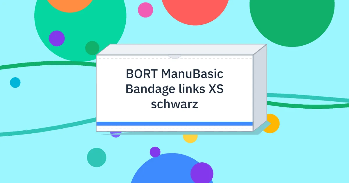 Symbolbild: Packung mit der Aufschrift BORT ManuBasic Bandage links XS schwarz (PZN 02759663) – Verfügbarkeit und Bezug in Apotheken in Frankfurt am Main