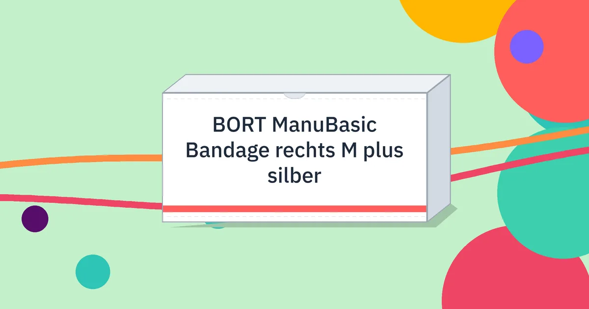 Symbolbild: Packung mit der Aufschrift BORT ManuBasic Bandage rechts M plus silber (PZN 16317897) – Verfügbarkeit und Bezug in Apotheken in Frankfurt am Main