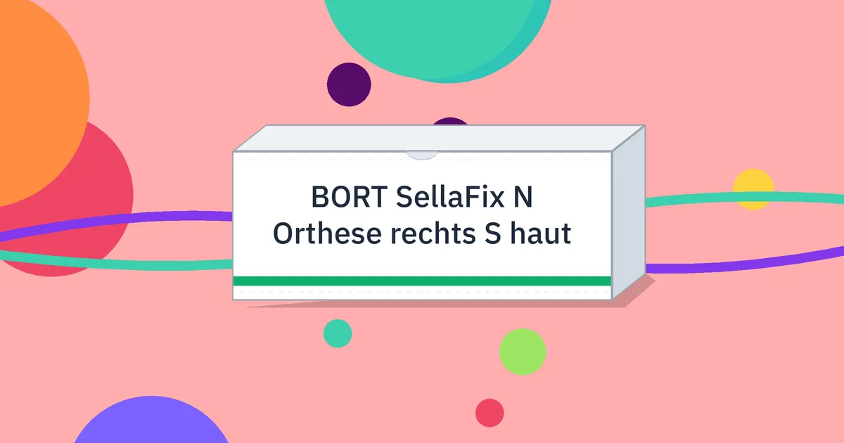 Symbolbild: Packung mit der Aufschrift BORT SellaFix N Orthese rechts S haut (PZN 08522577) – Verfügbarkeit und Bezug in Apotheken in Frankfurt am Main