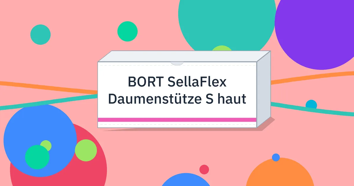 Symbolbild: Packung mit der Aufschrift BORT SellaFlex Daumenstütze S haut (PZN 10207073) – Verfügbarkeit und Bezug in Apotheken in Frankfurt am Main