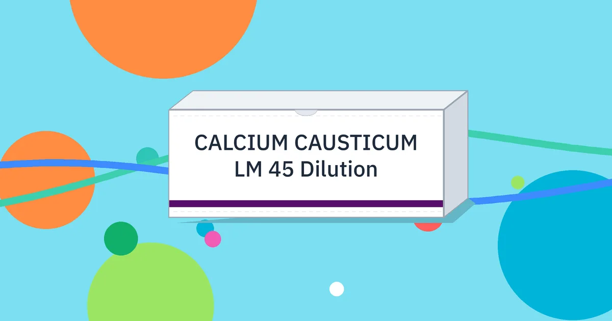 Symbolbild: Packung mit der Aufschrift CALCIUM CAUSTICUM LM 45 Dilution (PZN 12804175) – Verfügbarkeit und Bezug in Apotheken in Frankfurt am Main