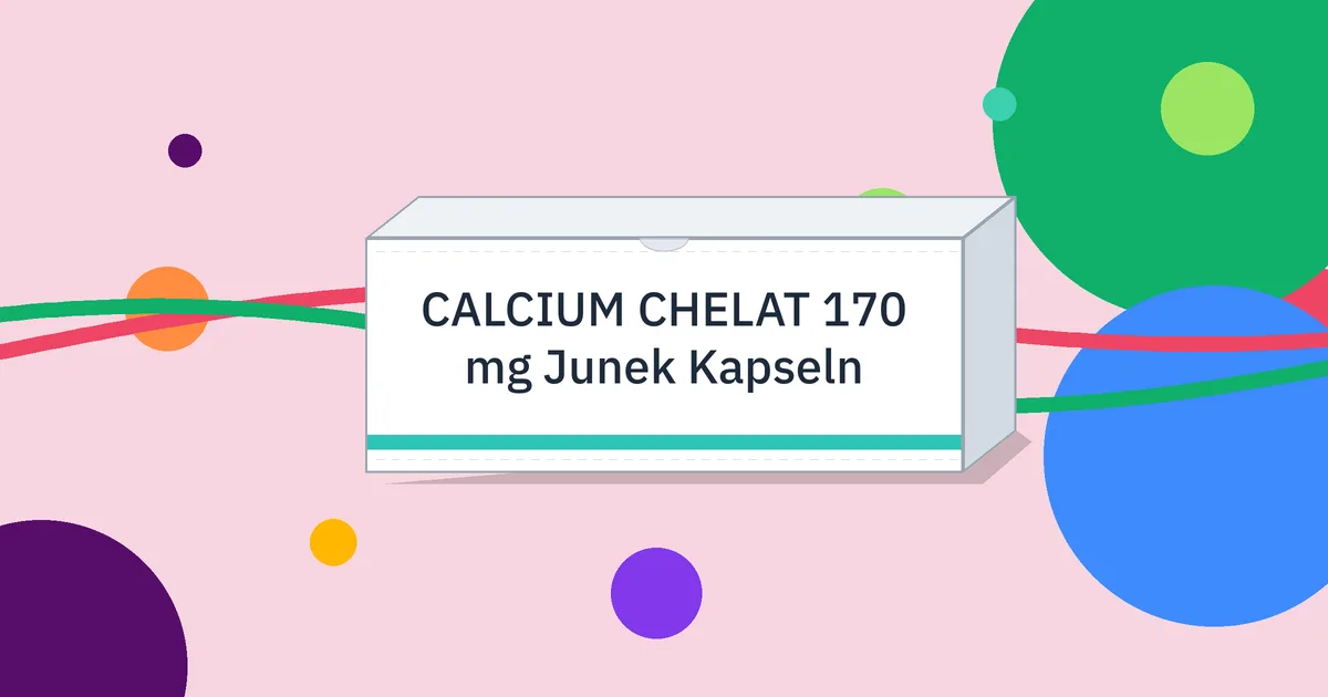 Symbolbild: Packung mit der Aufschrift CALCIUM CHELAT 170 mg Junek Kapseln (PZN 10191099) – Verfügbarkeit und Bezug in Apotheken in Frankfurt am Main