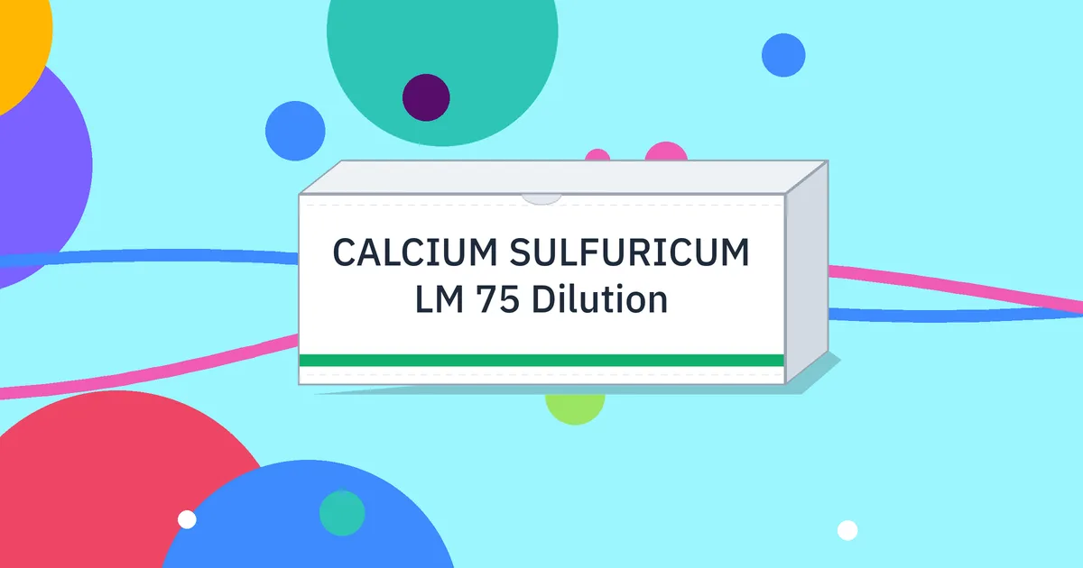 Symbolbild: Packung mit der Aufschrift CALCIUM SULFURICUM LM 75 Dilution (PZN 12807245) – Verfügbarkeit und Bezug in Apotheken in Frankfurt am Main