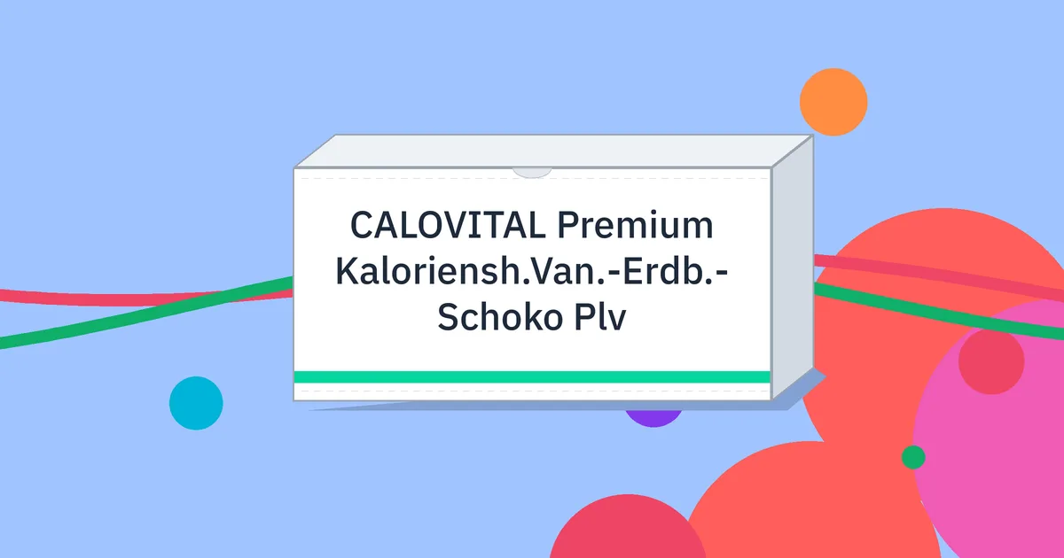 Symbolbild: Packung mit der Aufschrift CALOVITAL Premium Kaloriensh.Van.-Erdb.-Schoko Plv (PZN 19646029) – Verfügbarkeit und Bezug in Apotheken in Frankfurt am Main