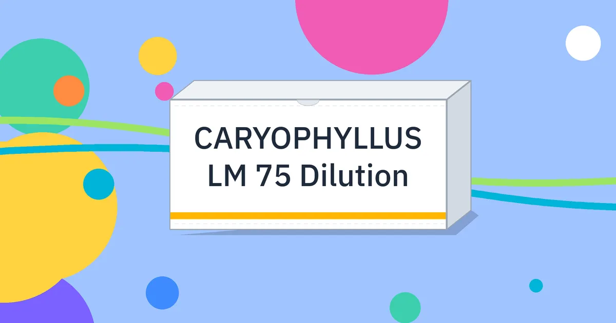 Symbolbild: Packung mit der Aufschrift CARYOPHYLLUS LM 75 Dilution (PZN 13432221) – Verfügbarkeit und Bezug in Apotheken in Frankfurt am Main