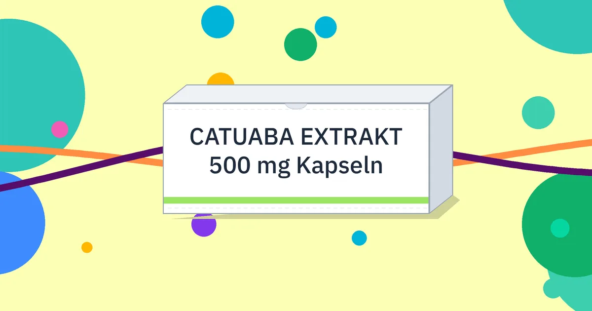 Symbolbild: Packung mit der Aufschrift CATUABA EXTRAKT 500 mg Kapseln (PZN 16017913) – Verfügbarkeit und Bezug in Apotheken in Frankfurt am Main