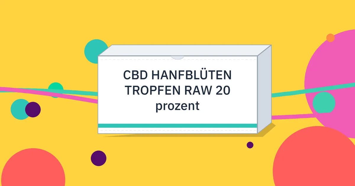 Symbolbild: Packung mit der Aufschrift CBD HANFBLÜTEN TROPFEN RAW 20 prozent (PZN 15436022) – Verfügbarkeit und Bezug in Apotheken in Frankfurt am Main